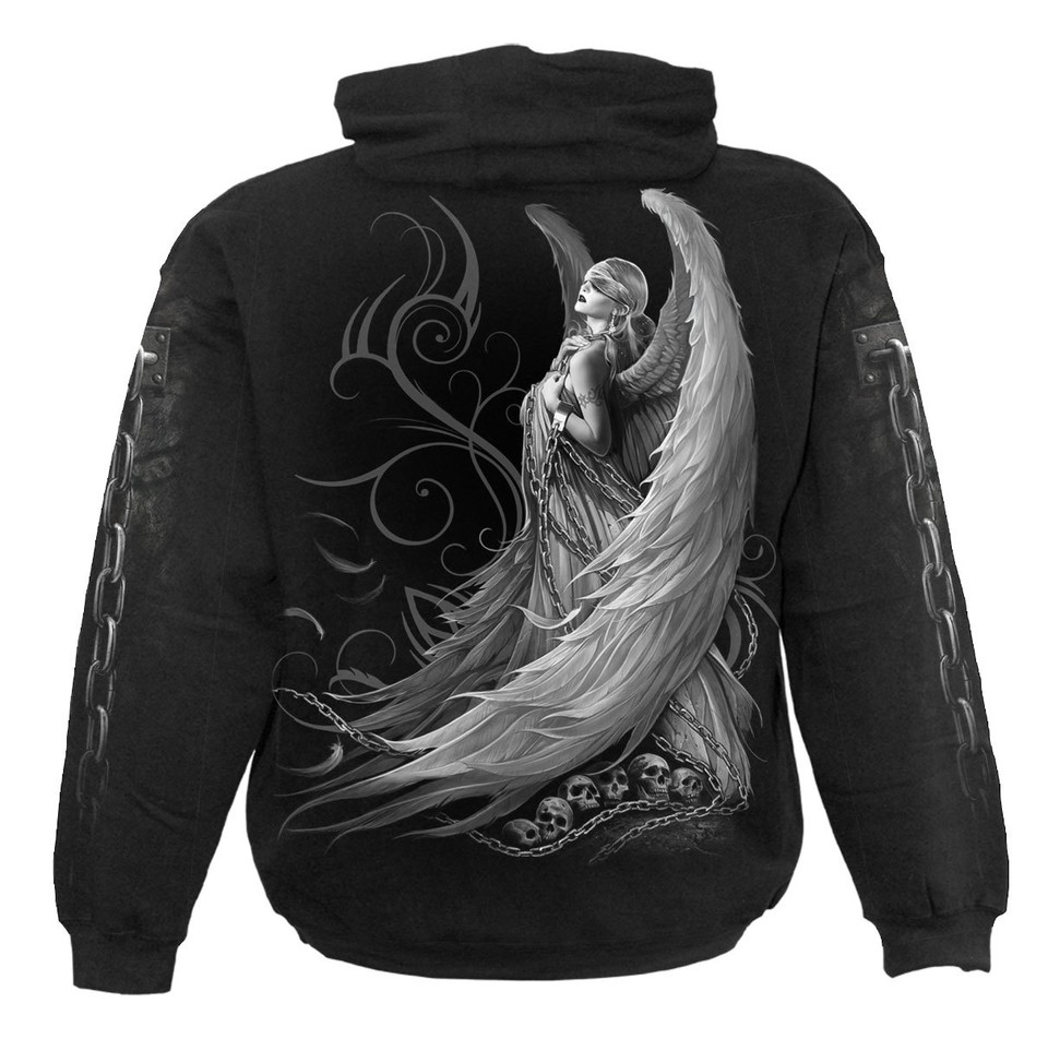 SPIRAL DIRECT CAPTIVE SPIRIT Hoody/Mans/Skull/Wings/Angel/Goth/Rock ...