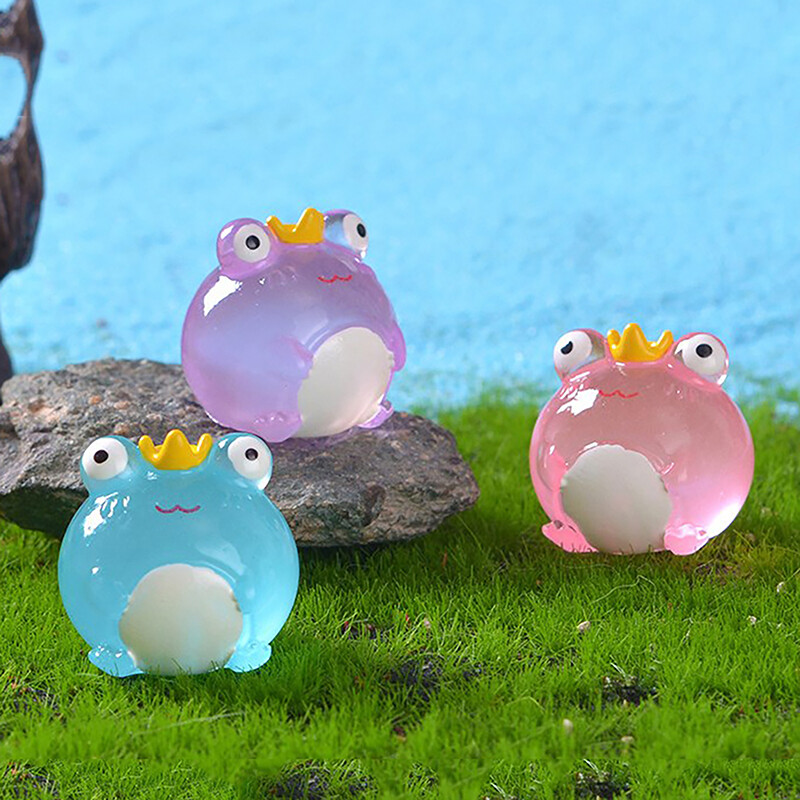 Mini Frog Glowing Luminous Frogs Figurines Miniature For Fairy Garden ...