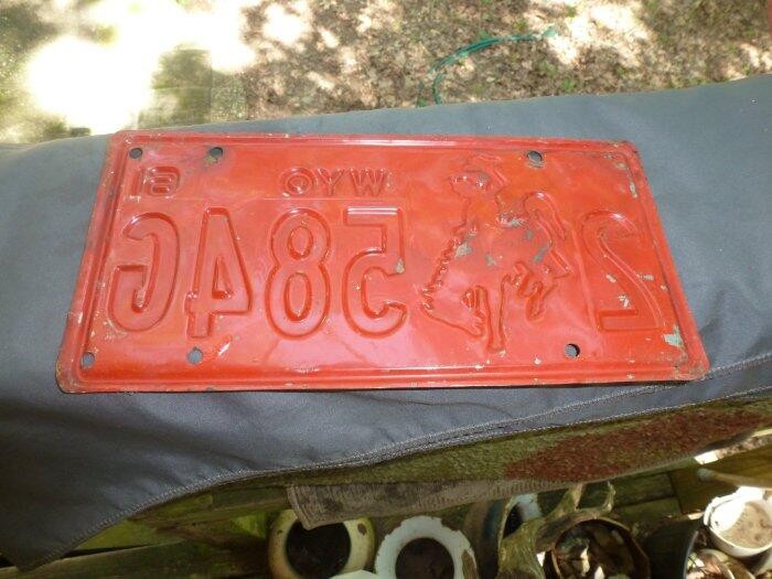 WYOMING LICENSE PLATE-1961-#2 584G-Original Paint-Bucking Horse | eBay