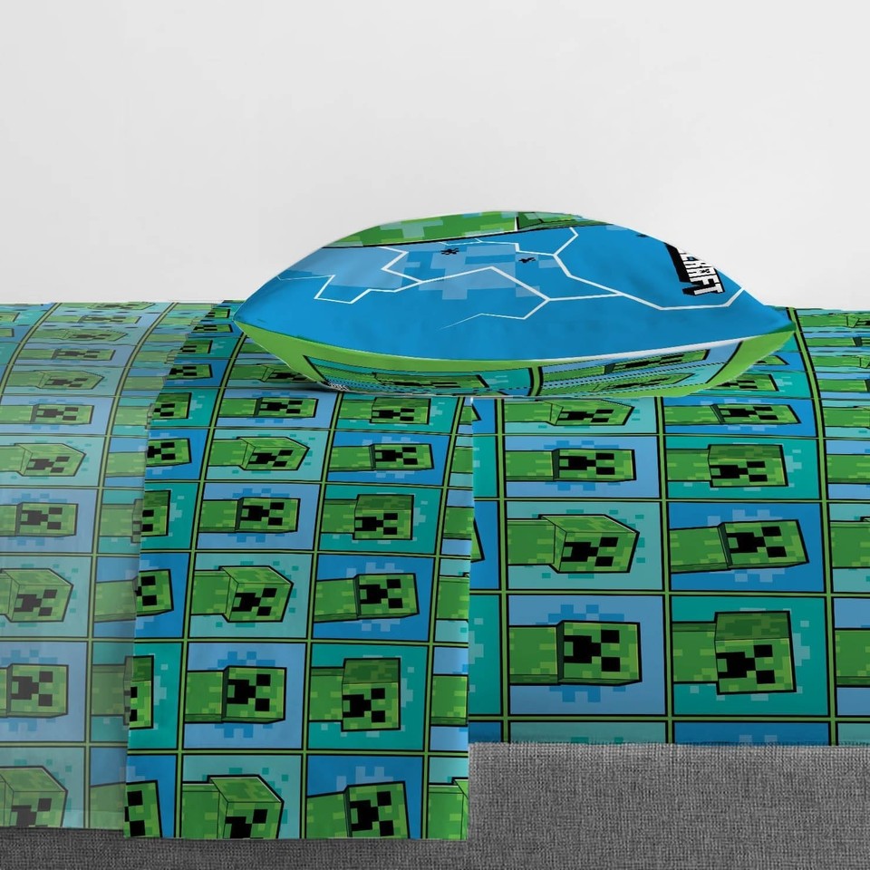 Minecraft "Creeper" Kids Microfiber Sheet Set-AB0FKDF9NJP2 ...