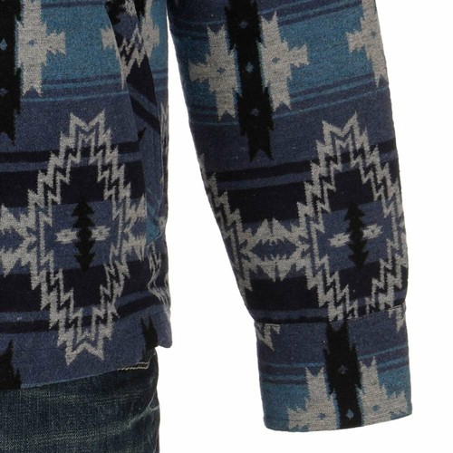 Powder River Outfitters Wool Aztec Jacquard Jacket, Blue | eBay
