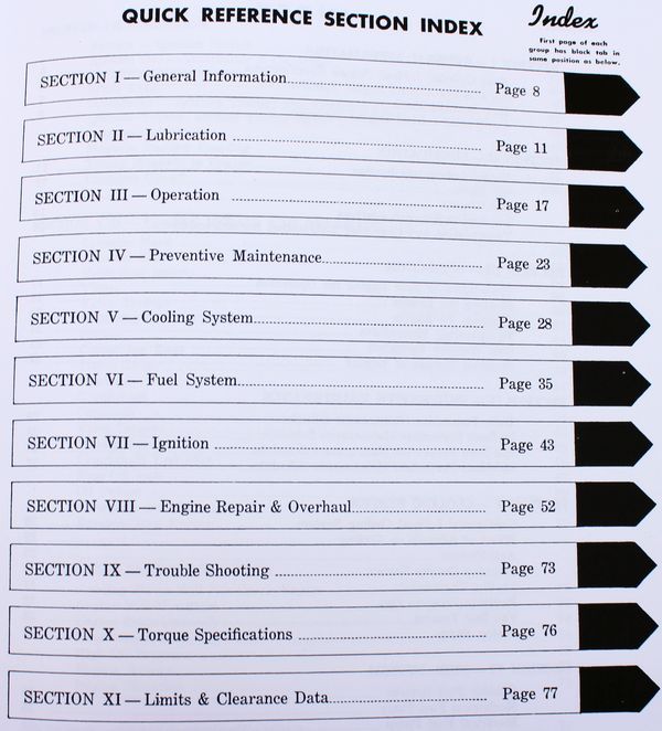 Continental L-Head Y112 F124 Engine Motor Service Repair Owners ...