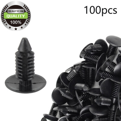 100x BLACK Plastic Clip Rivets Fastener 8mm Hole Dia For Ford F-250 ...