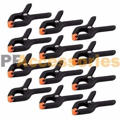 12 Pcs 2.7" inch Mini Plastic Spring Clamps Tips Tool Clip 1" Jaw ...