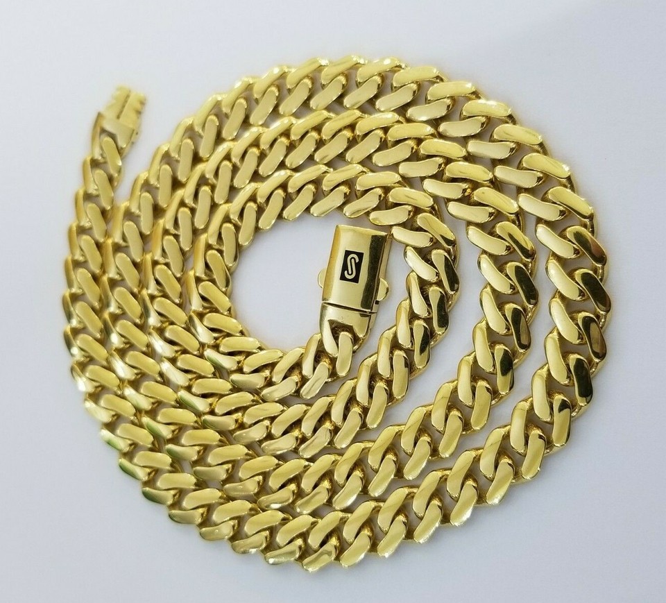 REAL 10k Gold Royal Miami Cuban Chain 6mm Monaco Necklace 18"-24" 10kt ...