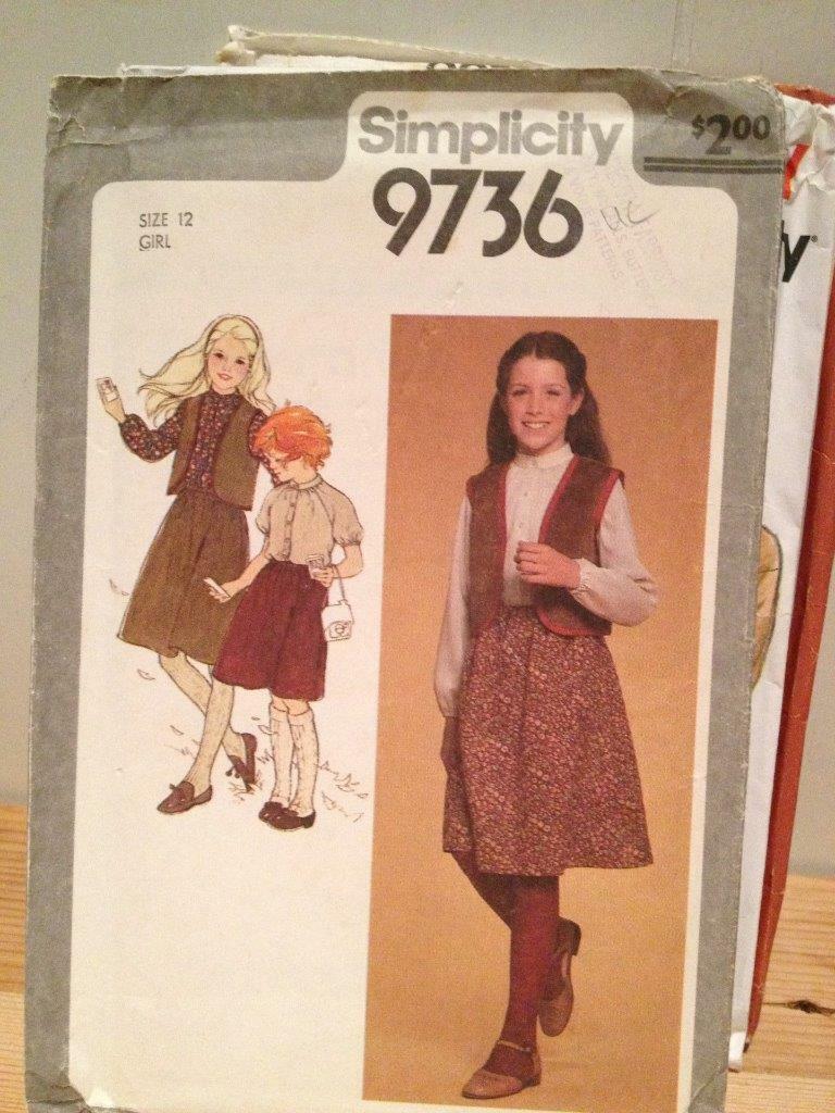 Simplicity Sewing Pattern 9736 Girls Skirt Blouse Unlined Vest Size 12 ...