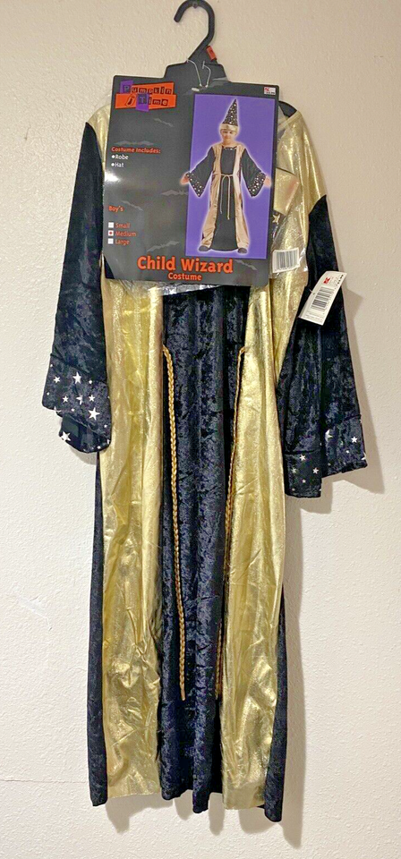 Child Wizard Child Standard Medium Size Robe Hat Costume Halloween ...