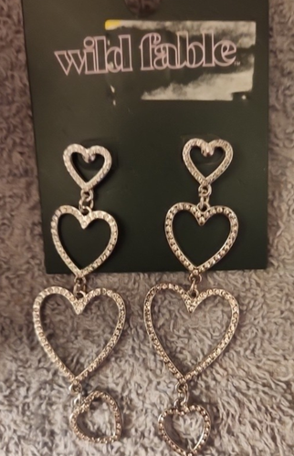 wild fable heart dangle earrings rhinestone NEW | eBay