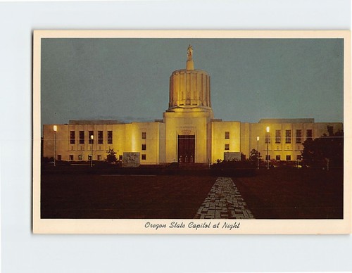 Postcard State Capitol at Night Salem Oregon USA | eBay