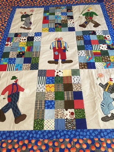 Handmade quilt 'Clowns" with applique 60" x 49.5" | eBay Australia