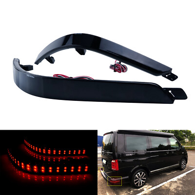 2x Fit VW Transporter T6 2015-up Red LED Rear Bumper Reflector Tail ...
