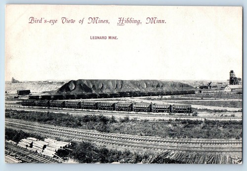 Hibbing Minnesota MN Postcard Bird's Eye View Of Mines Leonard Mine ...