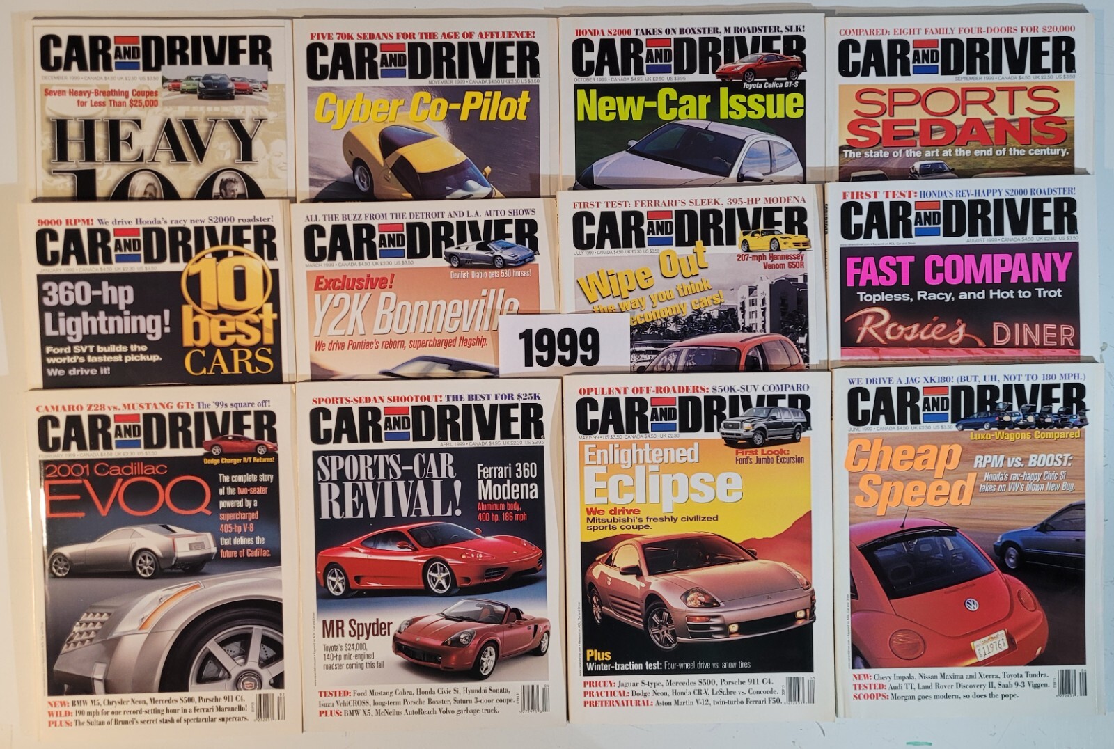 CAR AND DRIVER Magazine FULL-YEAR Lots (12 Issues) - 1990s & 2000s | eBay