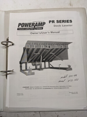 POWERAMP DOCK LOADING SYSTEM PR SERIES OWNER USER MANUAL PARTS LIST ...
