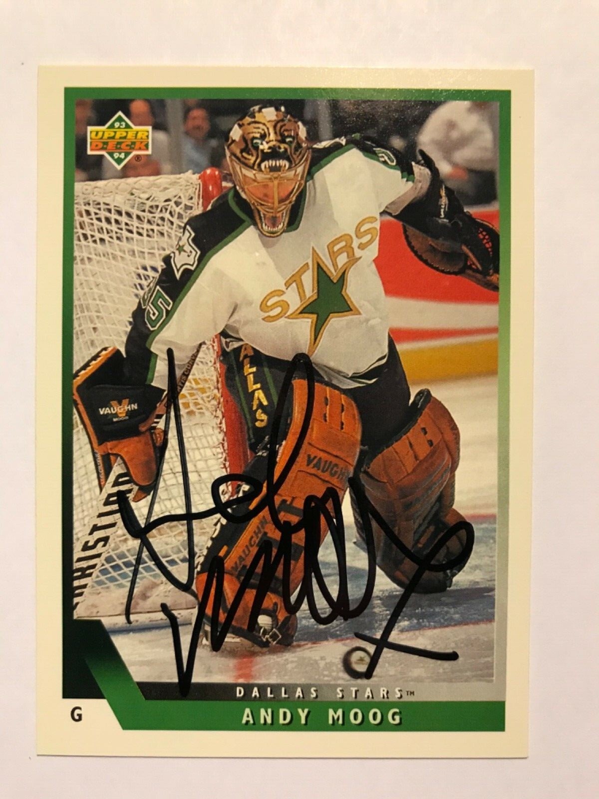 Andy Moog Auto Autograph Signed 1993-94 Upper Deck Dallas Stars Hockey ...