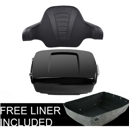 King Pack Trunk w/ Backrest Pad Fit For Harley Tour Pak Touring Models ...