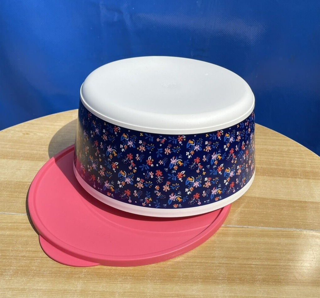 Tupperware Bowl Ilumina With Flower Design and Pink Seal 4.3L / 18cup ...