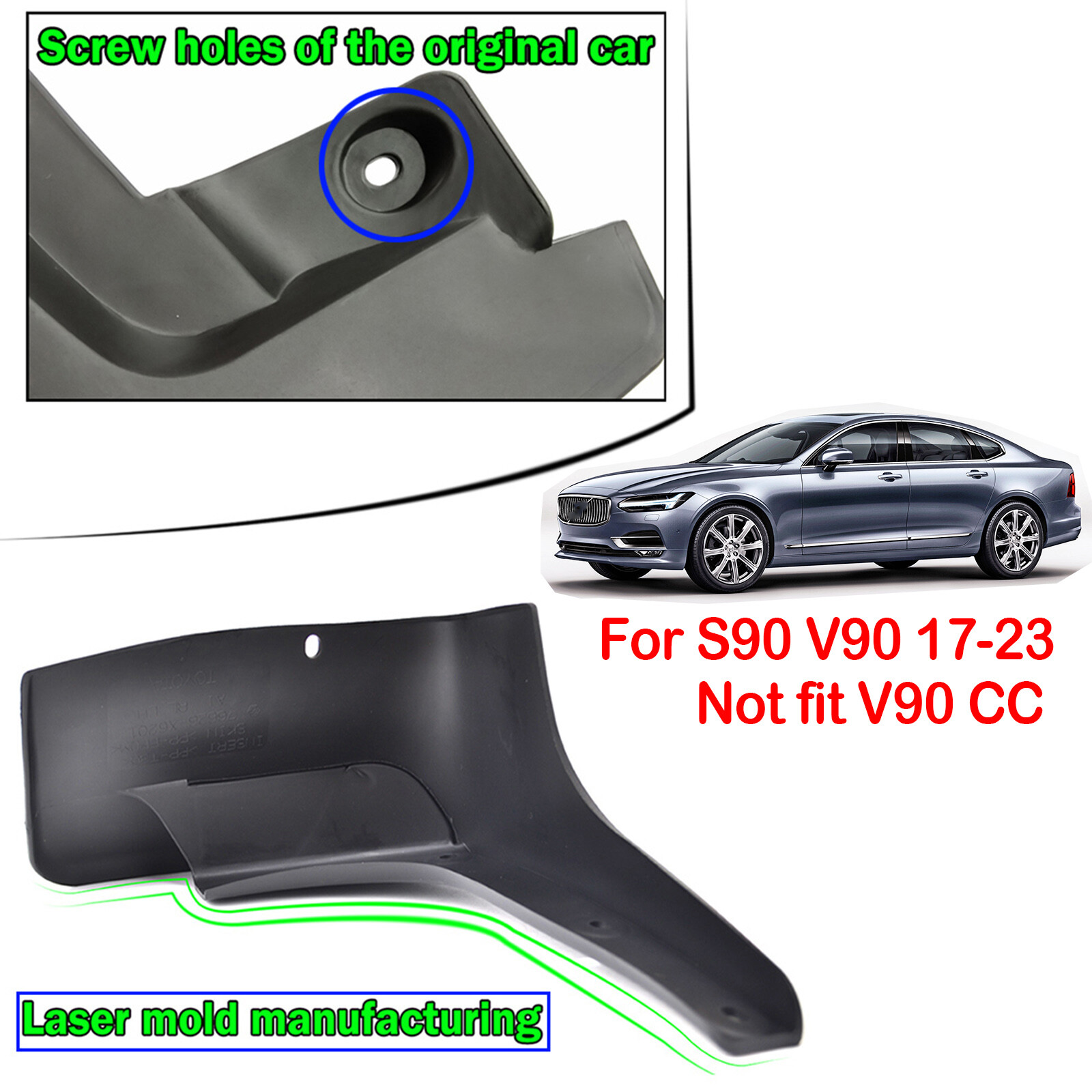 4pcs For VOLVO S90 V90 2016-2023 Set Mud Flaps Splash Guard Mudguards ...