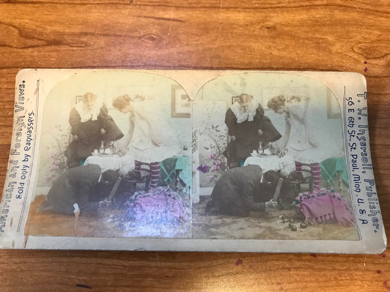 Vintage Victorian Risque Color Tinted Stereoscopic Card T. W. Ingersoll ...