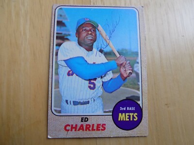 1968 TOPPS #568 ED CHARLES NEW YORK METS SIGNED AUTOGRAPHED | eBay