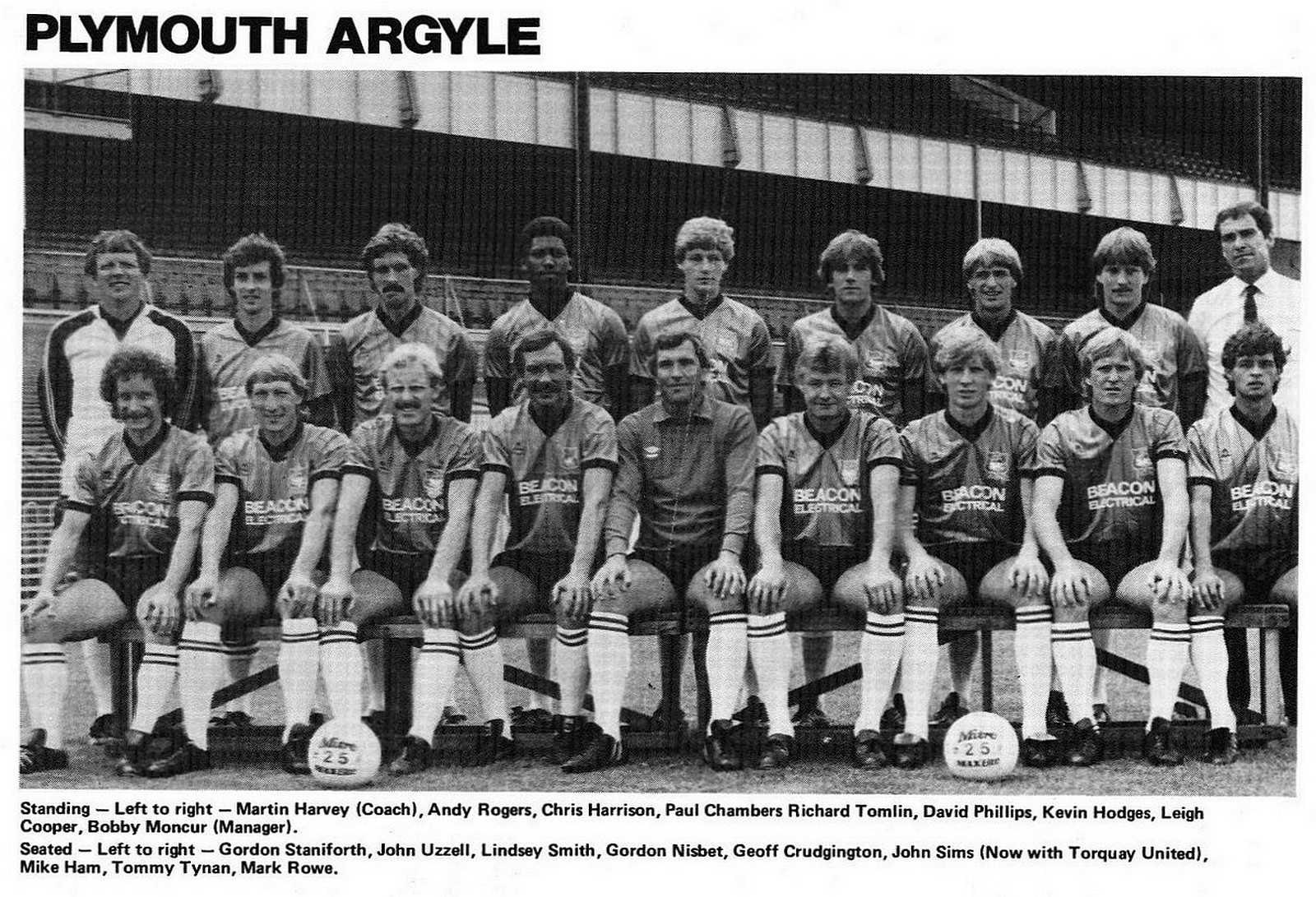 PLYMOUTH ARGYLE FOOTBALL TEAM PHOTO 1983-84 SEASON | eBay UK