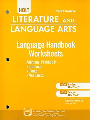 Holt Literature and Language Arts: Language Handbook Worksheets - First ...