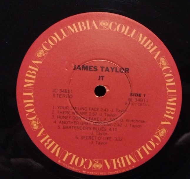 James Taylor - JT (1977) Vinyl Record LP Columbia Records (JC 34811) | eBay