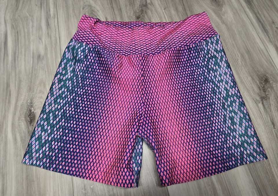 Multicolor Highwaist Running Shorts Yoga Shorts Snake Scale Print Pink ...