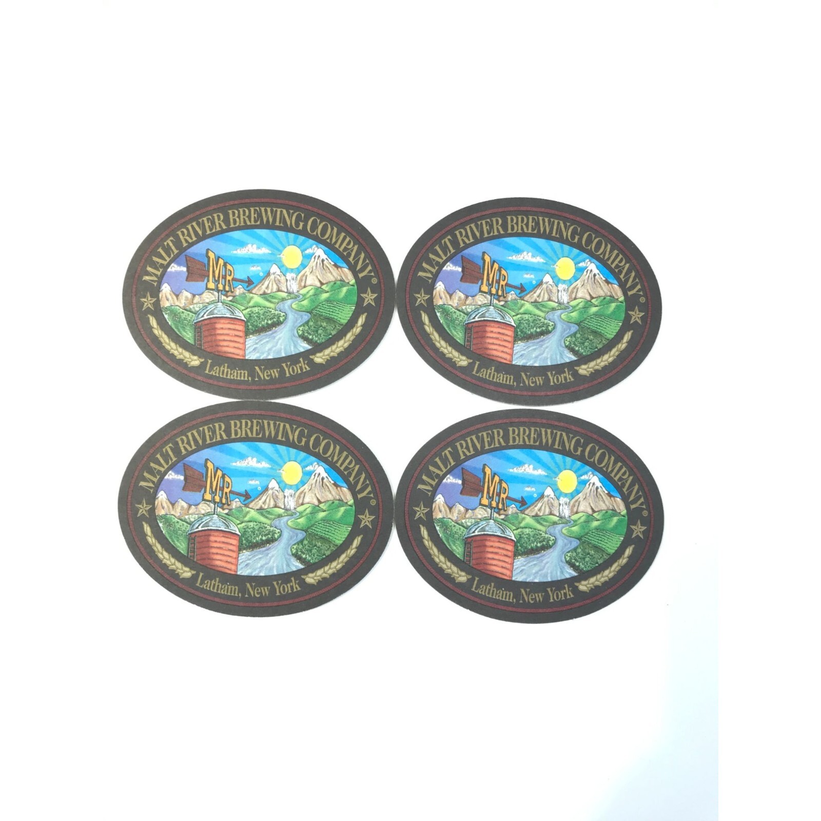 Vintage Malt River Brewing beer coaster set, Latham New York, in beer ...