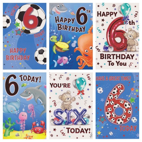 6th Boys Birthday Card ~ You're 6 Today ~ Happy Birthday ~ Various ...