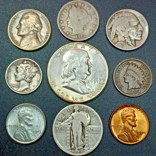 Old Obsolete US Coin Collection With Silver & Uncirculated 9 Coin Set ...