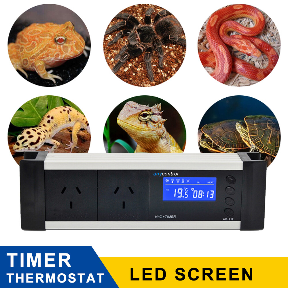 LCD Reptile Aquarium Digital Day/Night Timer Temperature Thermostat ...