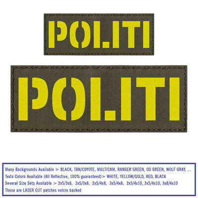 Bundle Set 2 Politi Reflective Patches Plate Carrier Police SWAT Chest ...