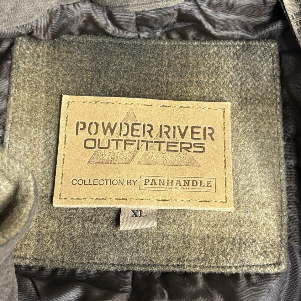 Powder River Outfitters Mens Plaid Wool Jacket XL Brown Country Western ...