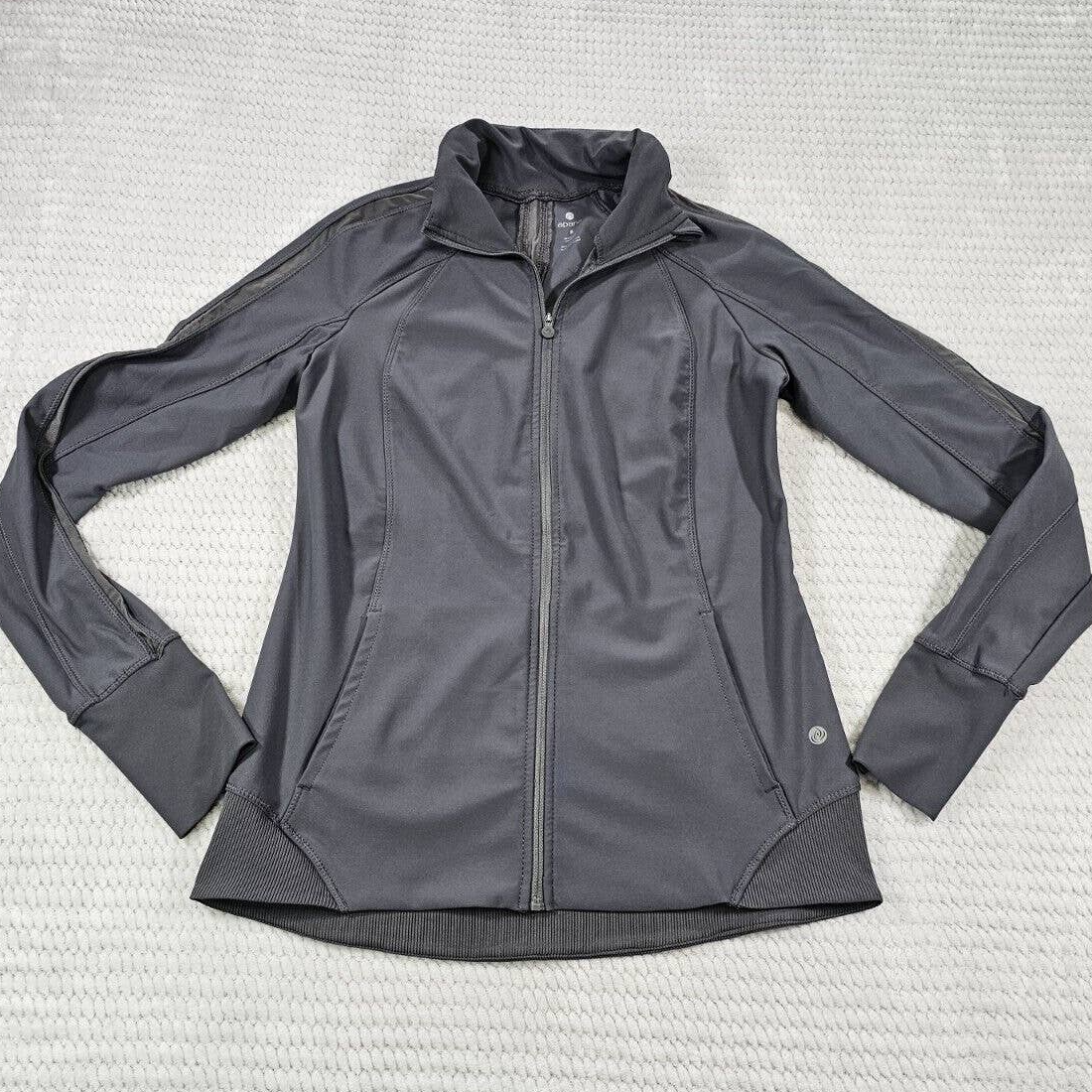 Apana Jacket Womens Small Gray Full Zip Athletic Workout Fitness Gym | eBay