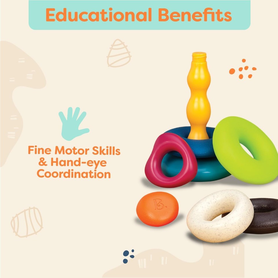 B. toys by Battat – Stacking Rings – Textured Ring Stacker for... | eBay