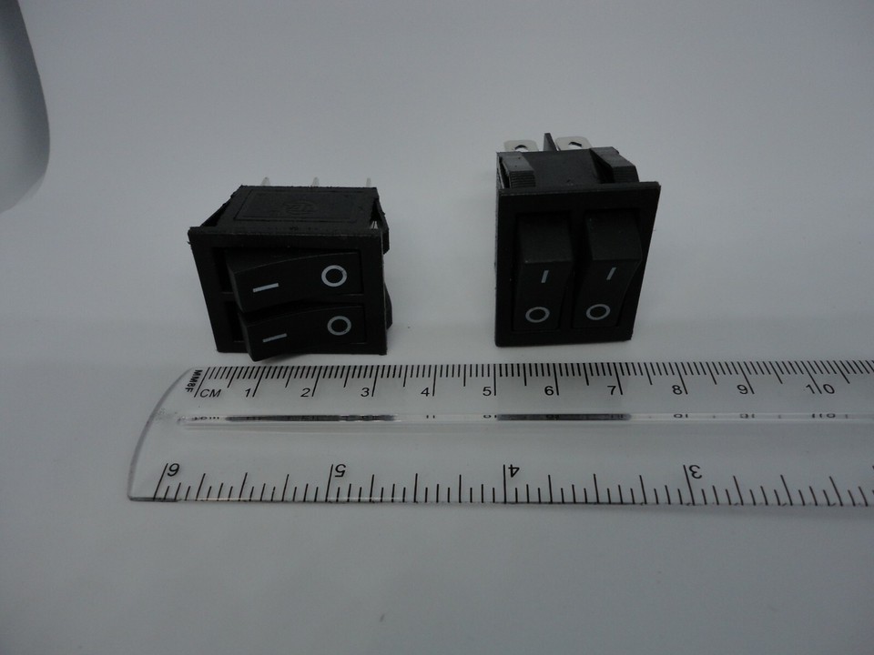 2 Pcs Pack Lot KCD6 15A 250V 20A 125V CQC 6 Pins Dual Power Button ...