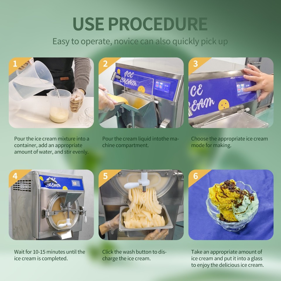 Wixkix 13 Gal/H Ice Cream Gelato Maker Machine w/ Faucet Commercial ...