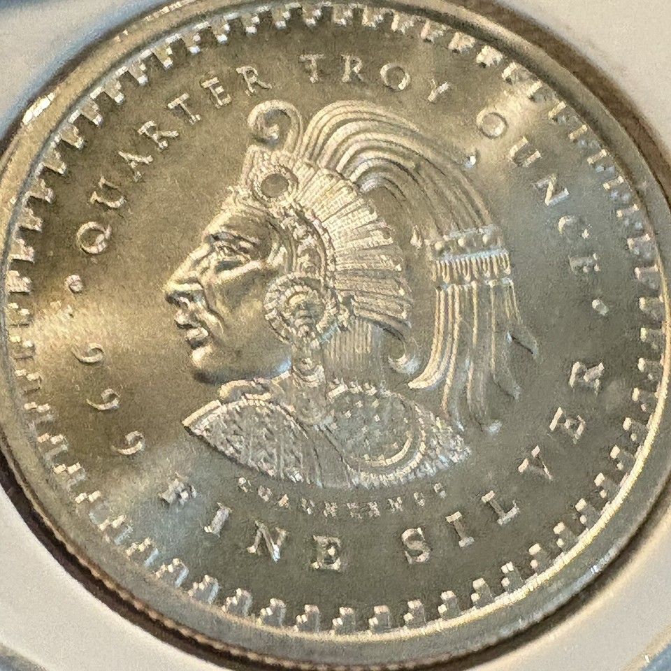 Pure Silver .999 Bullion - Mexico Aztec Calendar Mayan- 1/4 oz round ...