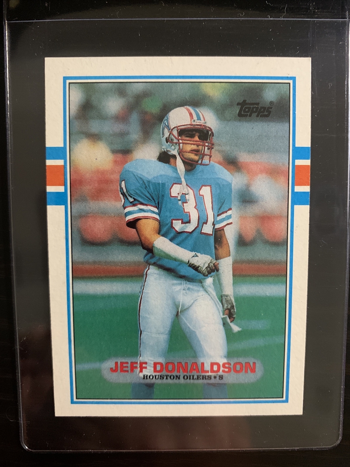 1989 Topps Jeff Donaldson #100 Houston Oilers 1989 Pro Set 1990 Score ...