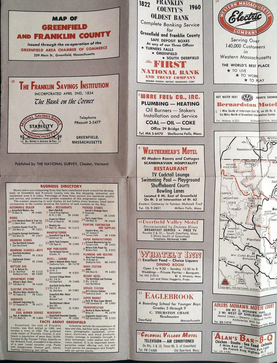 Map Of Franklin County Massachusetts