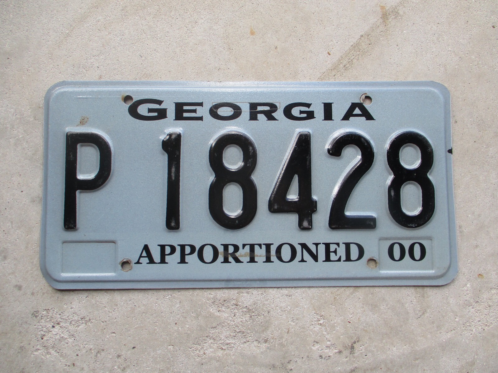 Georgia 2000 Apportioned license plate # P 18428 | eBay