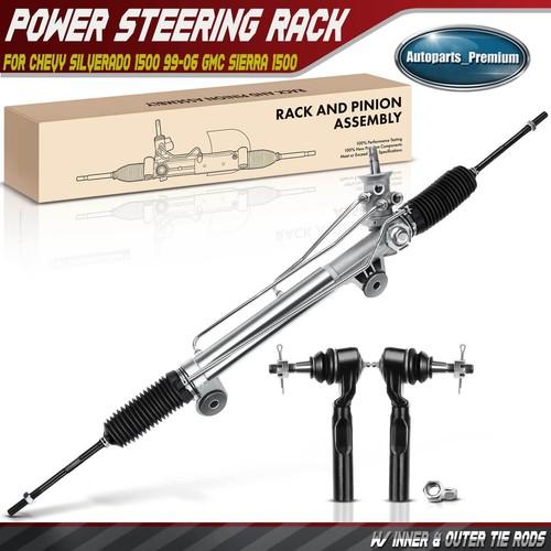 Power Steering Rack and Pinion + Outer Tie Rods for Chevy Silverado ...