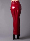 Honour Female Shiny PVC Hobble Full Length Skirt in Cherry Red with Zip ...