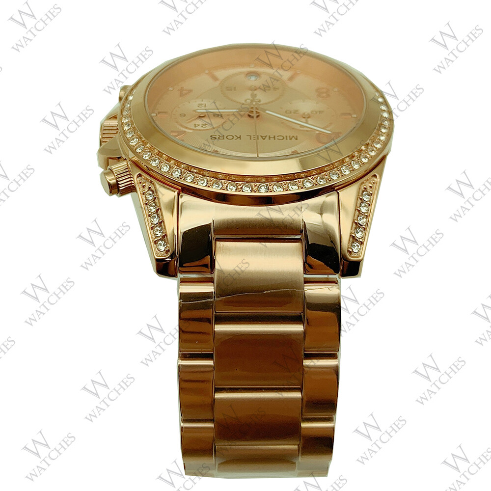 New Michael Kors MK5263 Blair Chronograph Rose Dial 39mm Case Women's ...
