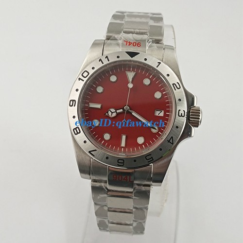 40mm sterile red Dial Sapphire Glass Luminous date NH35 Movement Mens ...