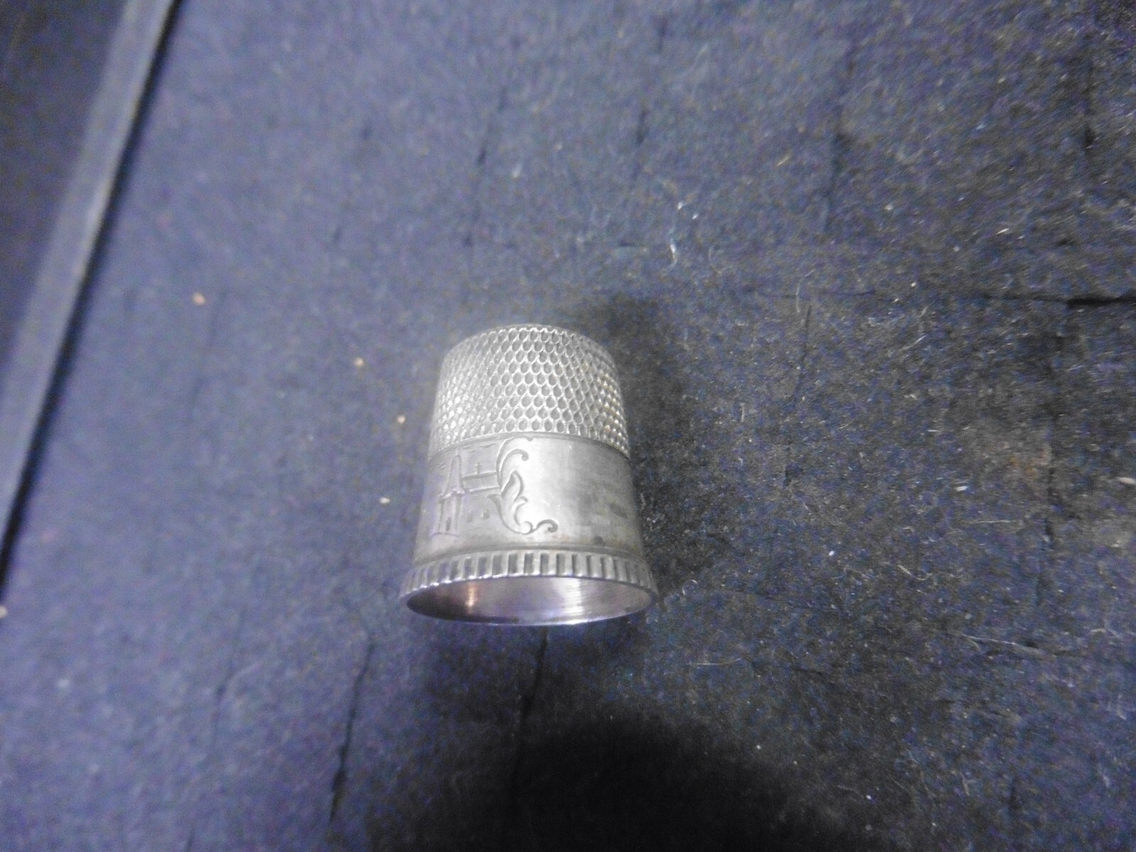 Antique sterling rare thimble egypt pine castle building ship ...