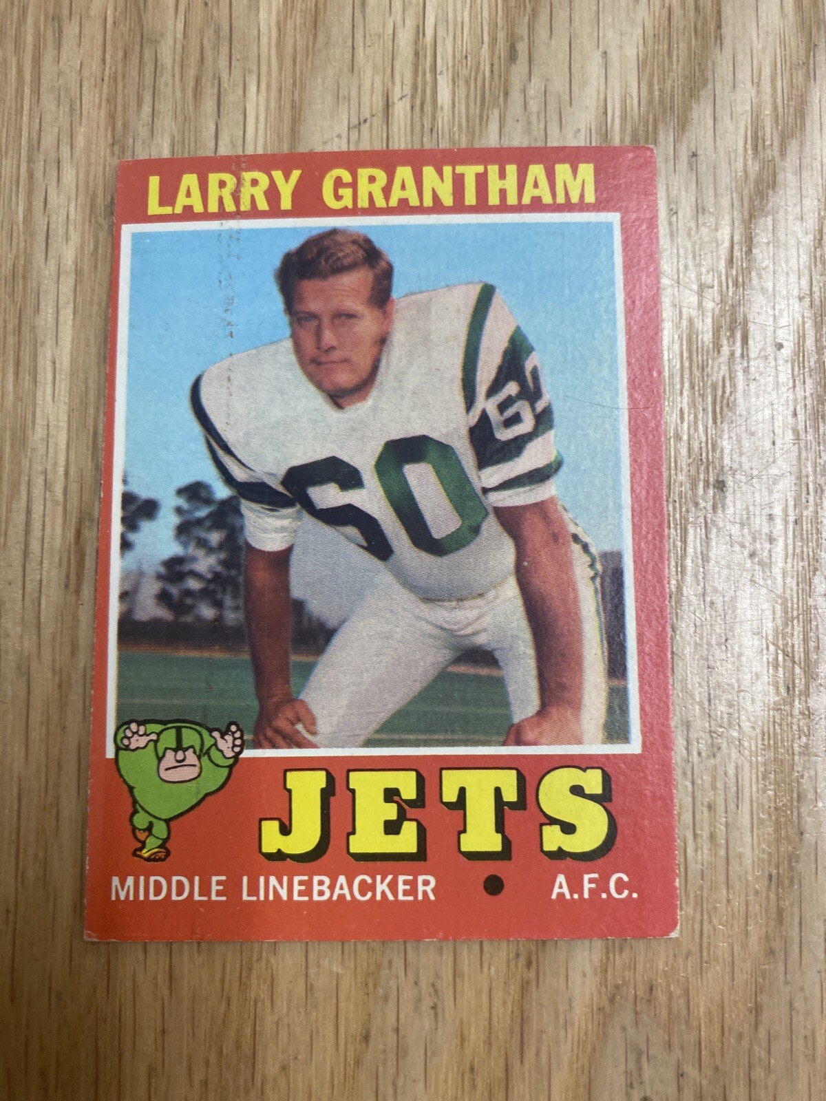 1971 Topps Football Larry Grantham New York Jets Card #228 | eBay