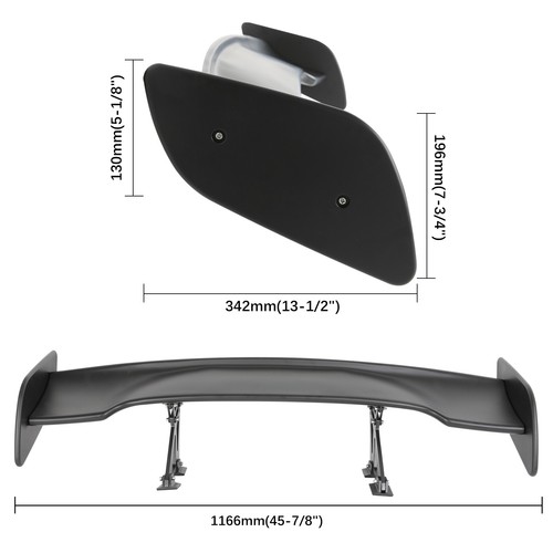 46" Matte Rear Trunk Spoiler Wing Racing GT Style Wing For Ford Mustang ...