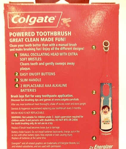 2x Ryans World Colgate Kids Toothpaste and Battery Powered Toothbrush ...